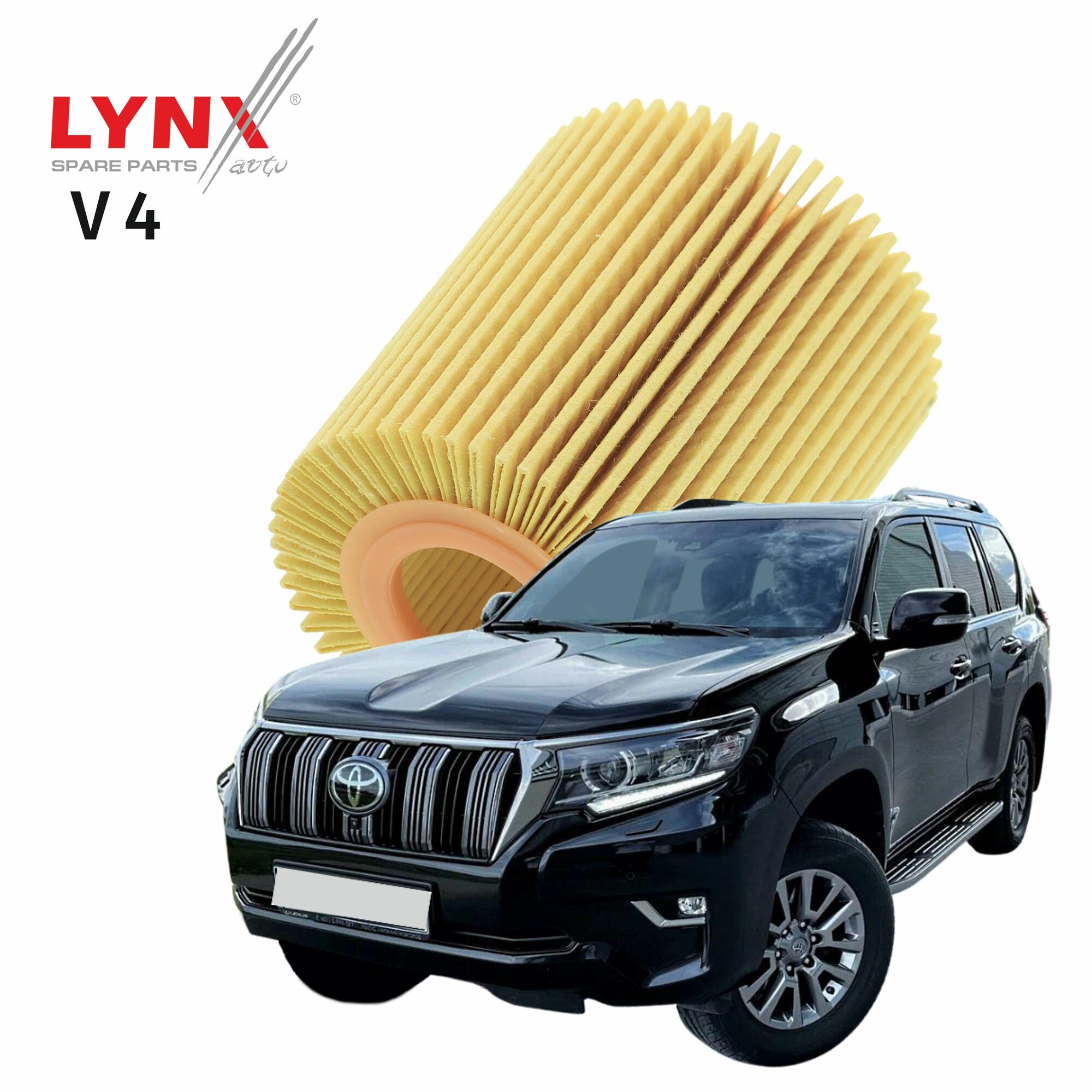 Фильтр масляный Toyota Land Cruiser Prado (4) / Тойота Ленд Крузер Прадо 2009 2010 2011 2012 2013 2014 2015 2016 2017 2018 2019 2020 2021 2022 V4 1GR-FE / 1шт LYNXauto