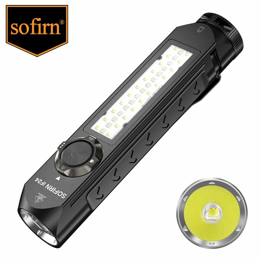 Sofirn IF24 RGB Light SST40 2000lm Мощный светодиодный фонарик 5V 2A 18650 USB C Перезаряжаемый фонарь IP66 Водонепроницаемый с магнитом