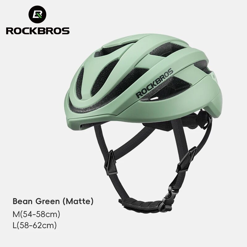 ROCKBROS Велошлем зеленый матовый, M(54-58cm), LK-12-2
