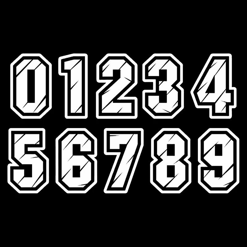 Наклейка гоночная F543 White, номер 8