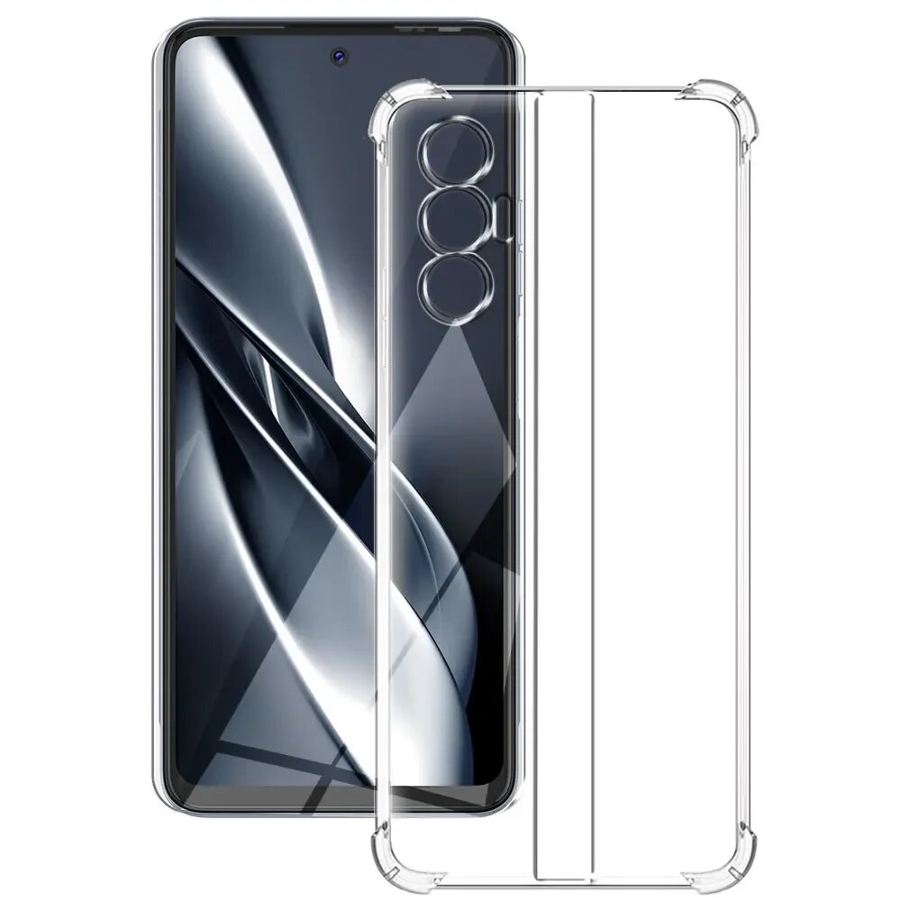 Чехол для Tecno Pova 3, прозрачный противоударный силиконовый мягкий чехол для телефона Tecno Pova 3, чехол для Tecno Pova 3, прозрачный чехол