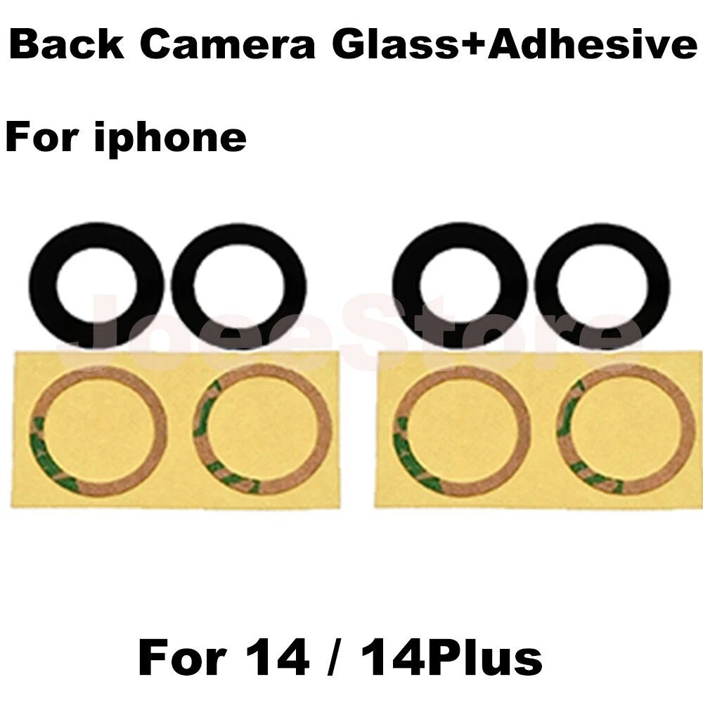 Стеклянный объектив задней камеры 2 комплекта для iPhone 14 13 12 11 Pro Max X XS XR 6 6S 7 8 Plus Big Camera Glass с клеем для наклеек 3M 2x For 14 14Plus