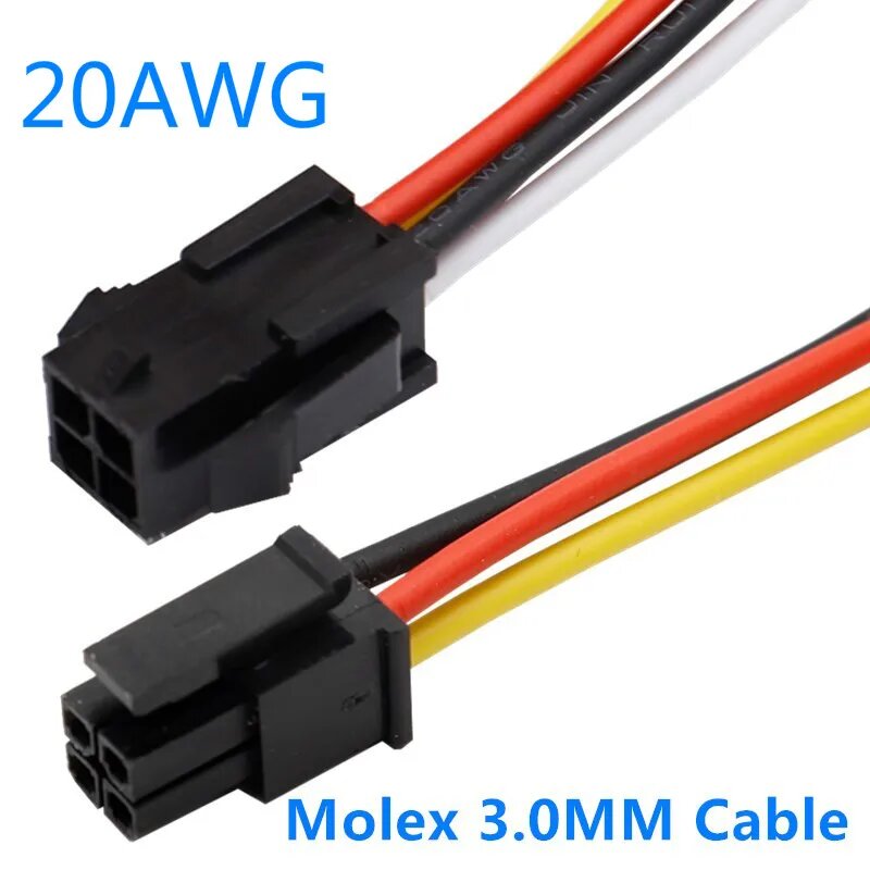 Кабель Molex MX3.0 20 см 20AWG 2X6P Male, 5 шт.