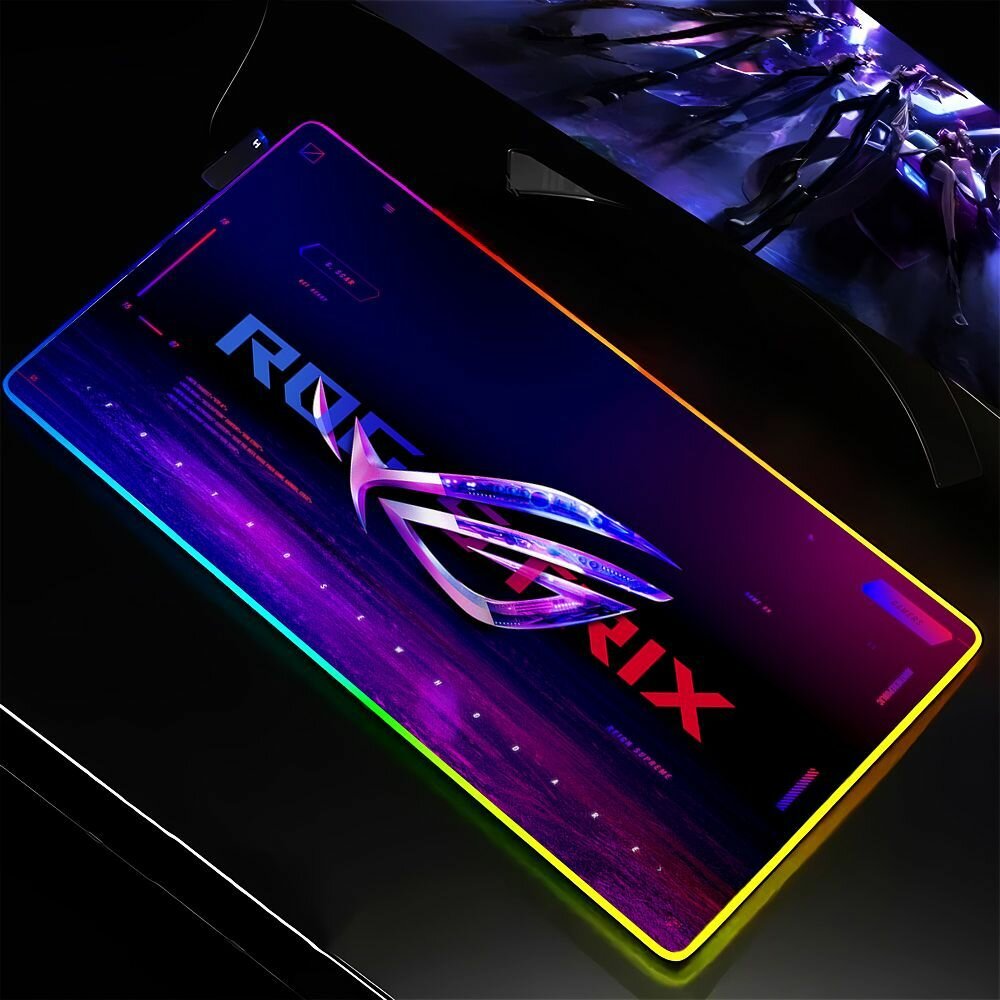 Коврик для мышки Asus ROG Anime Game, подсветка, нескользящее основание, 40х90 см