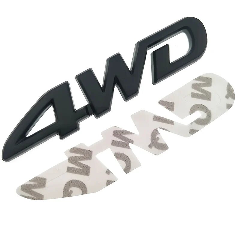 Металлическая наклейка 4WD, 3D хромированная эмблема, значок 4X4, наклейка, Стайлинг black