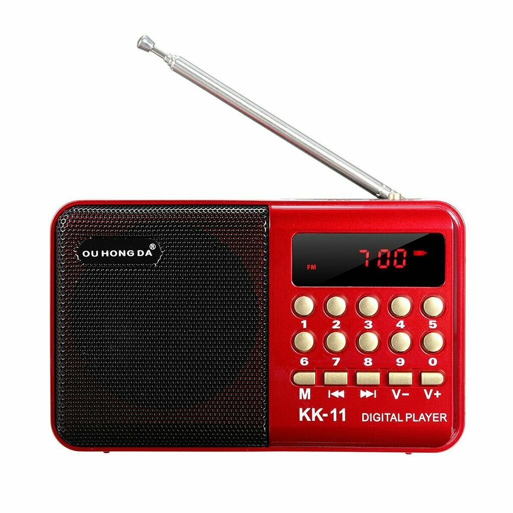 K11 Radio Recorder USB Регаментируемый MP3 -плеерный динамик поддерживает карту TF, красный