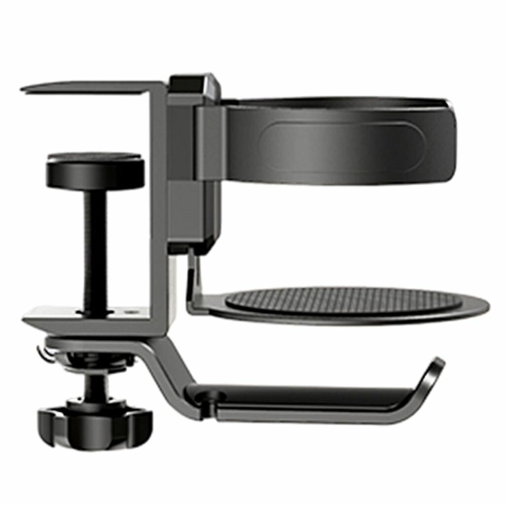 Вращающийся металлический кронштейн для наушников гарнитуры - черный