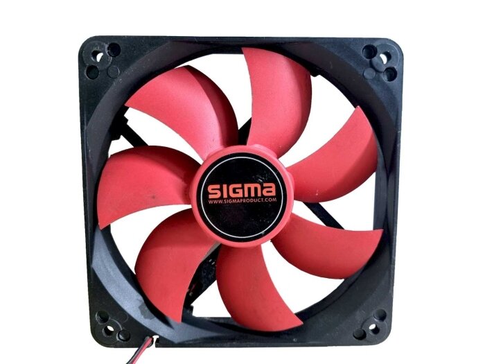 Вентилятор 120x120x25 Sigma красный Molex с термодатчиком