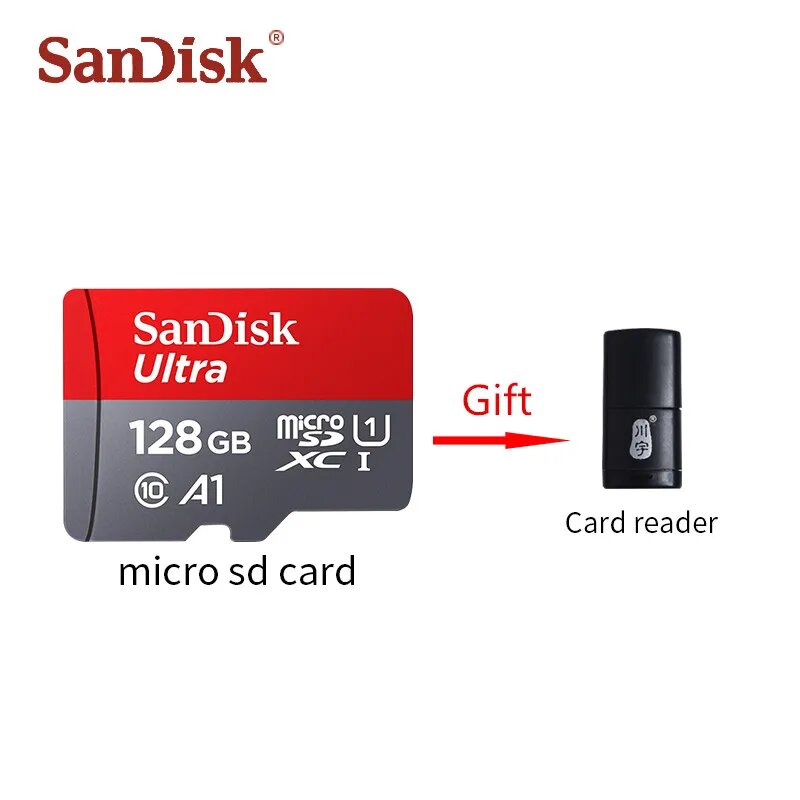 Карта памяти SanDisk Ultra microSD 32/64/128/256 GB 128GBreader