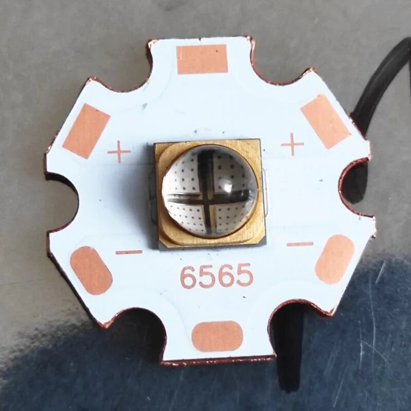 UV LED лампа QINGYING LG 6565 10-12 Вт with 20mm Copper PCB, 10W 365-370nm