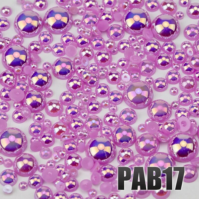 Имитация жемчуга PAB17, фиолетовый, 3-10 мм