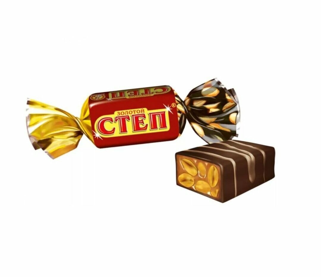 Конфеты Славянка "Золотой Степ", глазированные, арахис, нуга, карамель, шоколадная глазурь, 1 кг