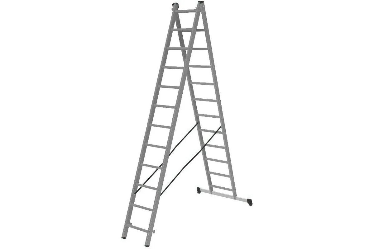 Лестница Gigant L-02, алюминиевая, рабочая высота 6.63 м, нагрузка до 150кг