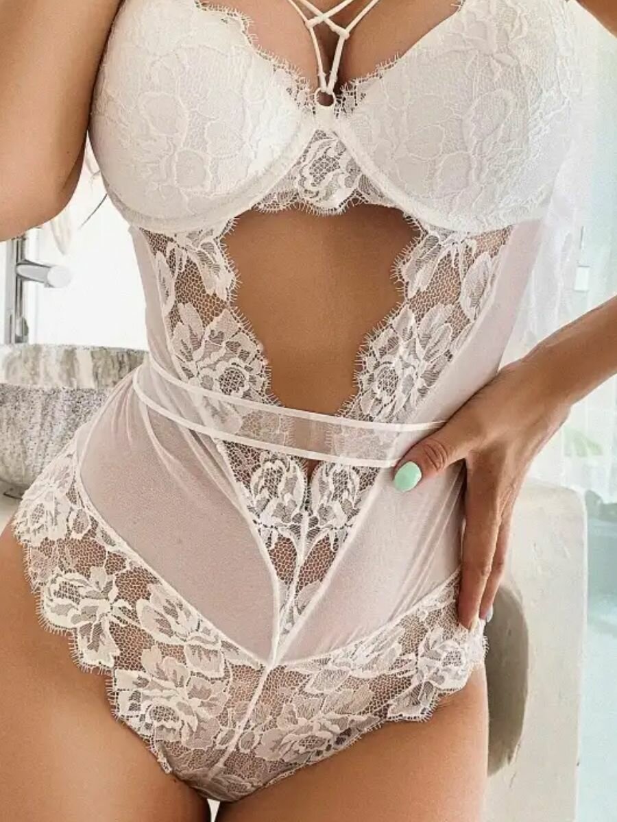 Боди женское кружевное. Империя белья. 2166 белый 75B. Нижнее белье женское.
