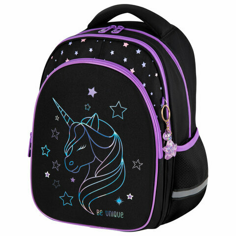 Рюкзак BRAUBERG OPTIMA, 2 отделения, с брелком, Radiant unicorn, 36х27х18 см, 273157