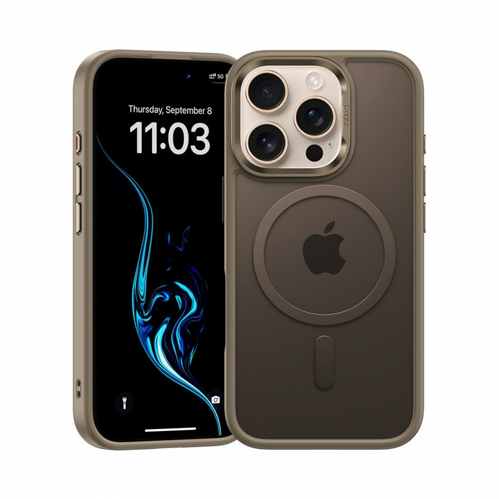 Чехол силиконовый Benks Mist Protective Case для iPhone 16 Pro Max титан золотой Titanium Gold C. K. FF. AP. TR.0066
