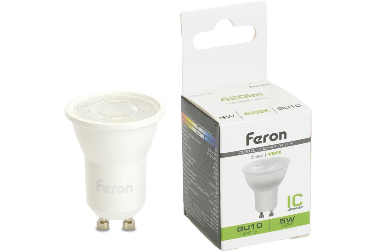 FERON Лампа светодиодная LB-272 MR11 GU10 5W 175-265V 4000K, 51219