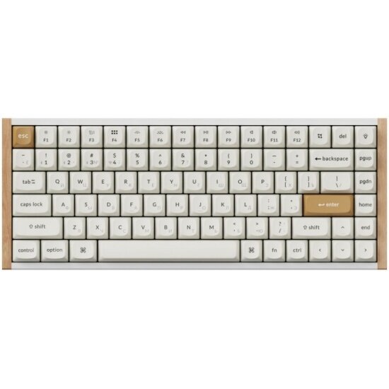 Клавиатура Keychron K2H-Q1-RU, беспроводная, 84 клавиши, Gateron 2.0 magnetic switch Nebula, RGB, Hot-Swap, Алюминий + дерево