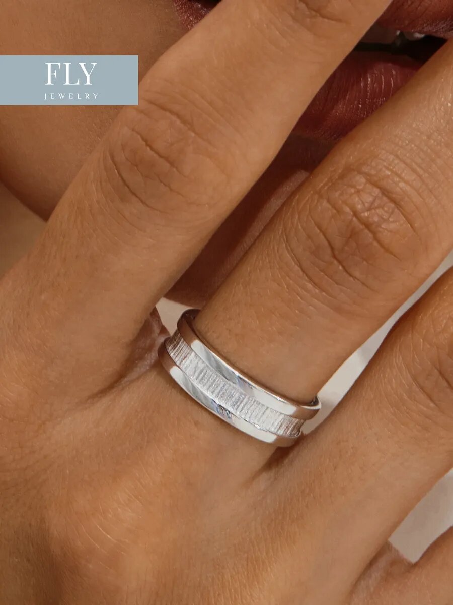 Кольцо широкое, на фалангу, серебро, 925 проба, родирование