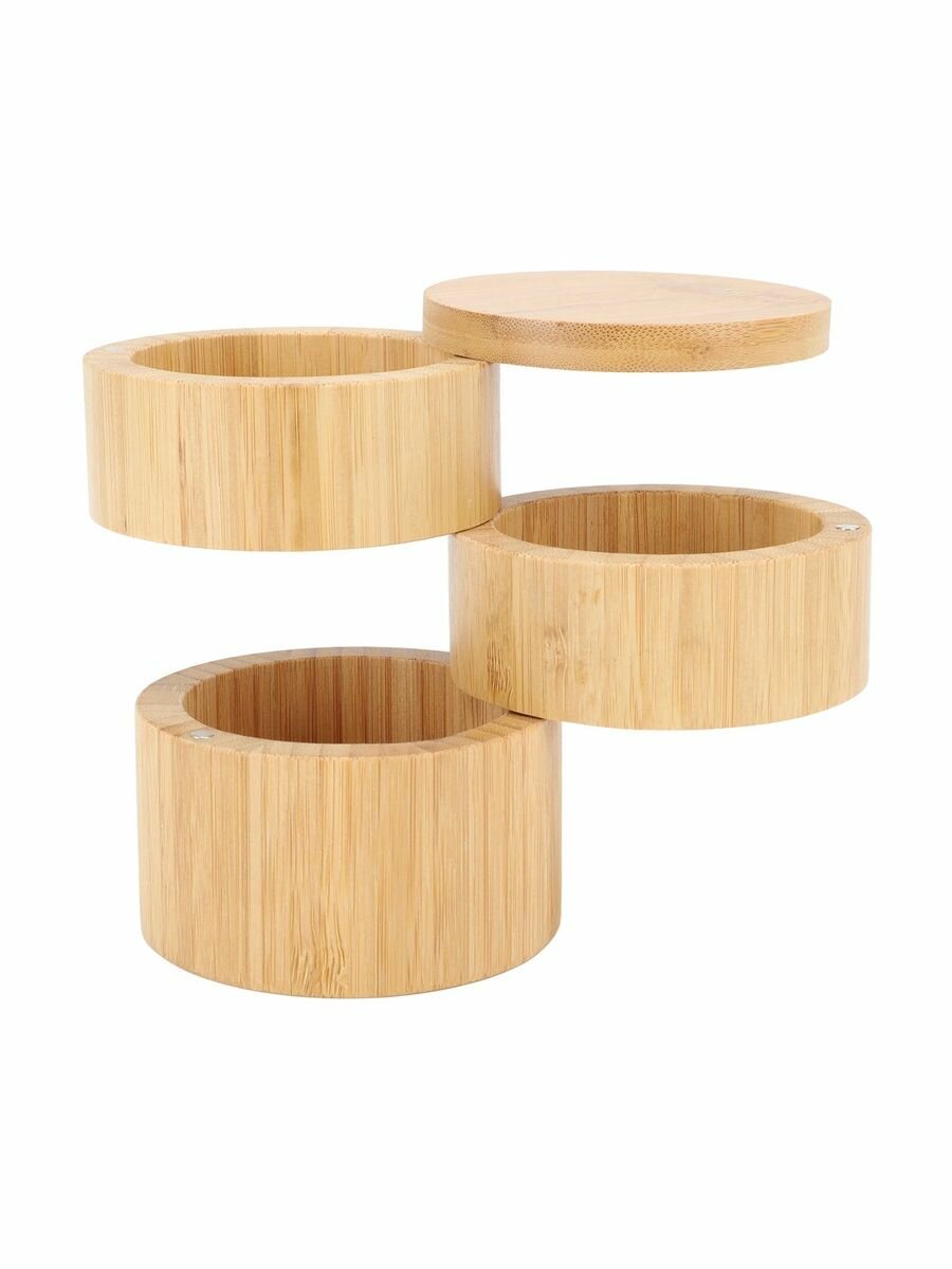 3-х уровневый органайзер для приправ из бамбукового дерева, контейнер для домашних специй, 3-х уровневое хранилище для кухонных столешниц, прочное и экологически чистое дерево