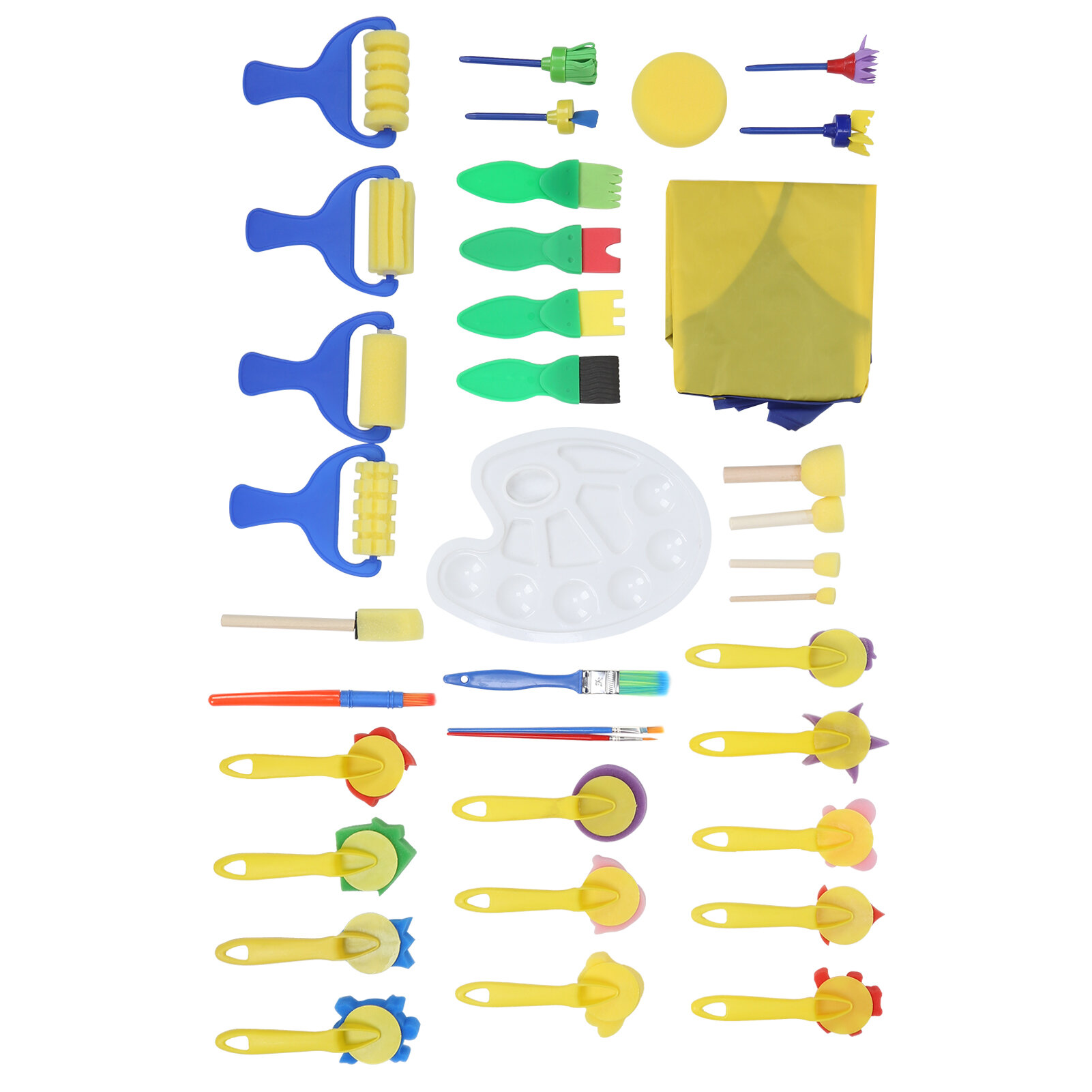36 шт, инструмент для граффити, роликовая губка, набор кистей, штампы, необрастающая одежда, детский набор для рисования