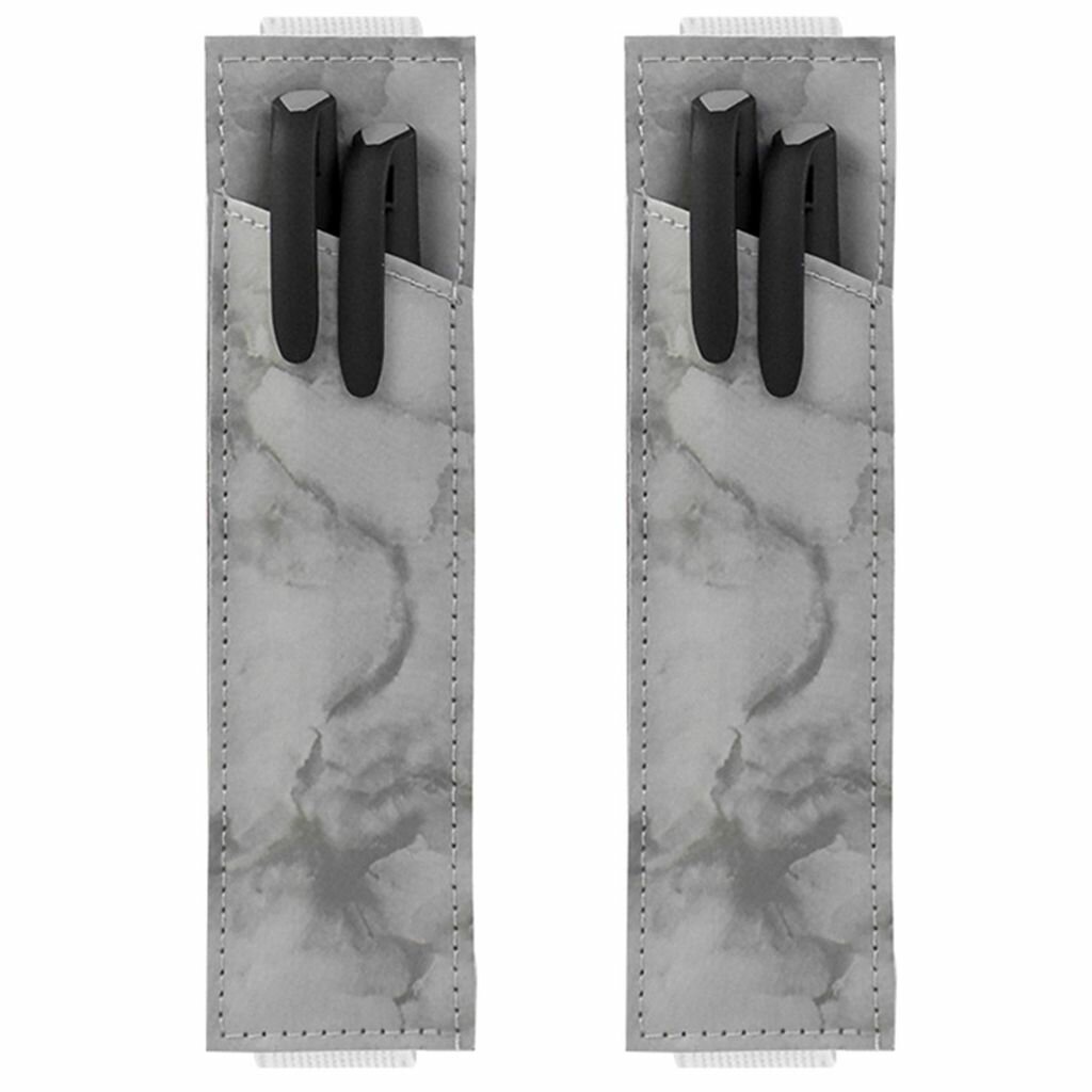 Кожаный пенал для ручек и блокнота, Мраморный серый