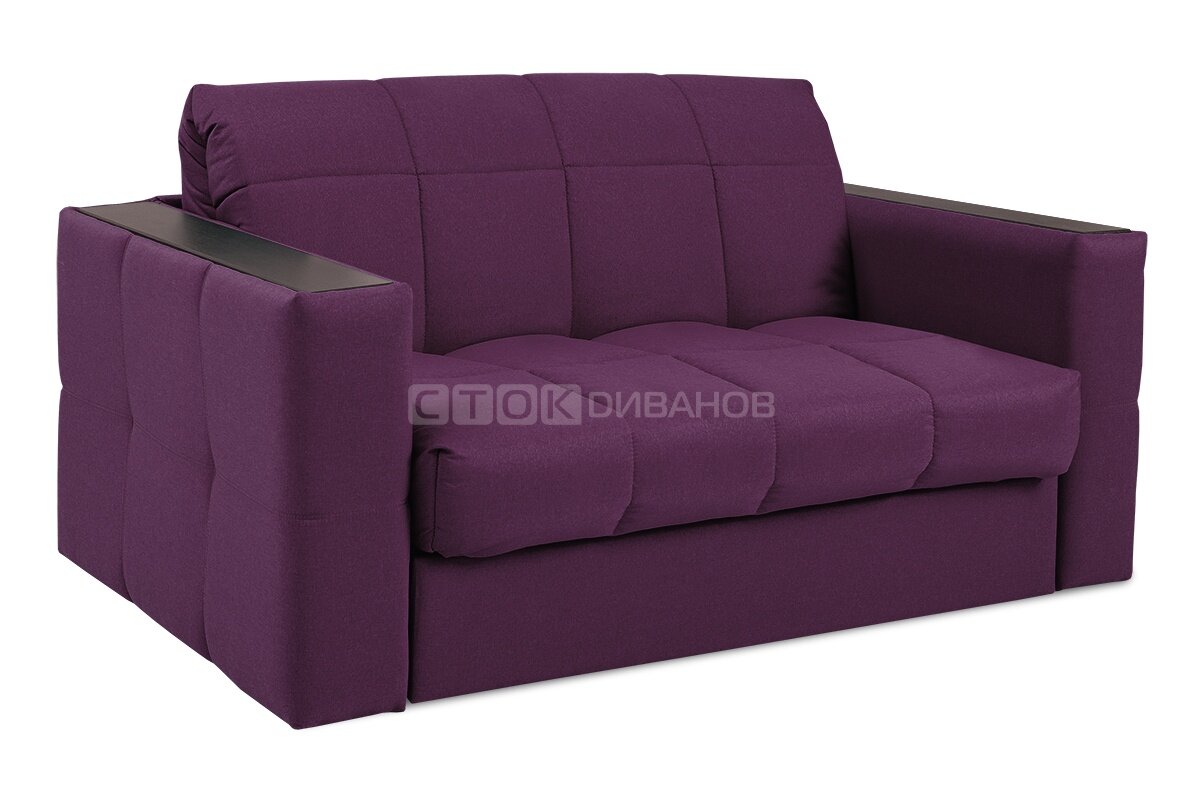 Диван Сток Диванов Альберт, фиолетовый велюр, 190 см, механизм аккордеон на металлокаркасе