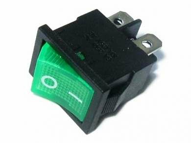 Выключатель OFF-ON RWB-207 (KCD1-104/N) neon 6A/250V 4c -зеленый-