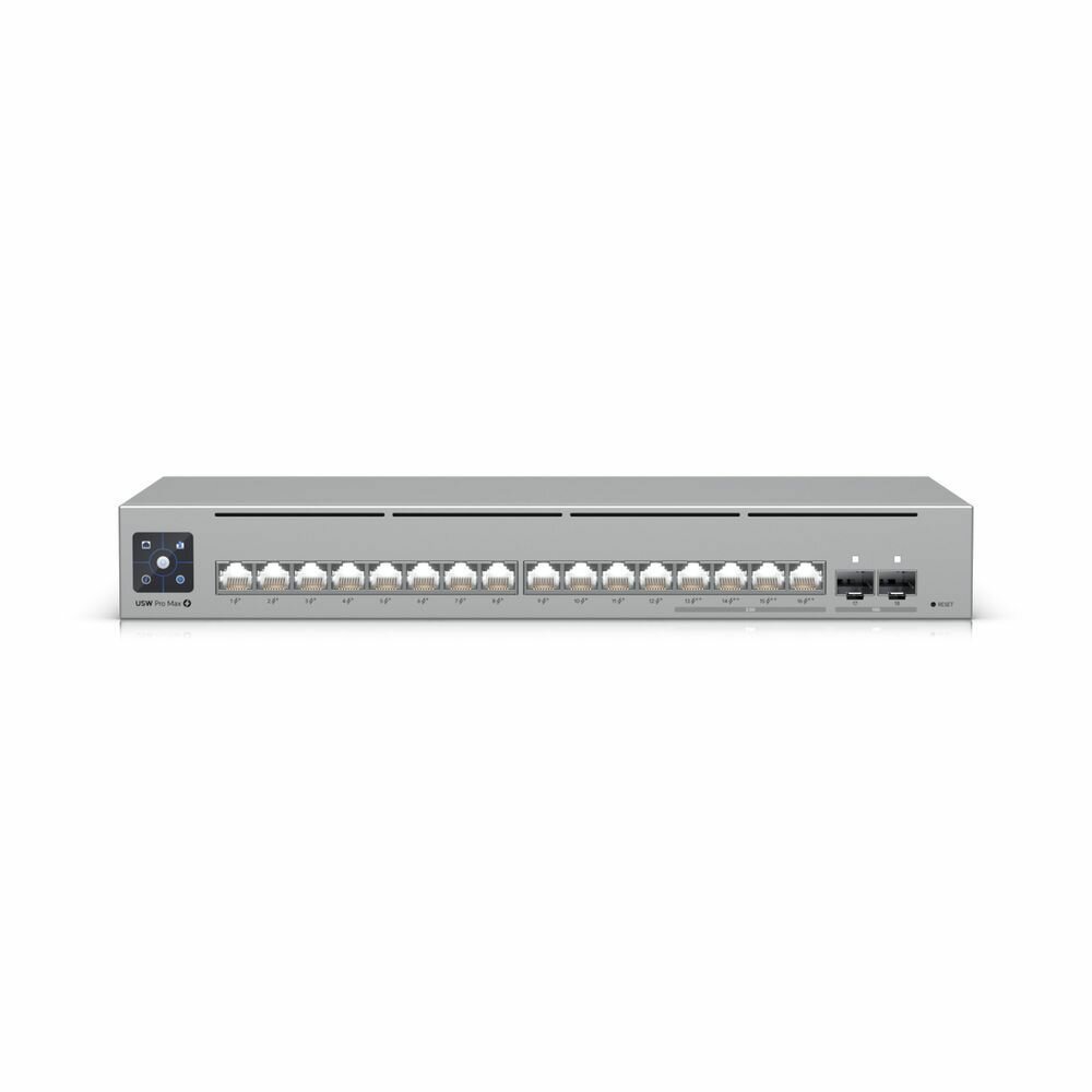 Коммутатор Ubiquity Pro Max 16PoE, 16 LAN-портов, PoE+ и PoE++, 2.5 Gbps, 10 Gbps