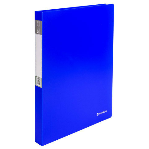Папка на 2 кольцах Brauberg C внутренним карманом "Neon", 25 мм, синяя, до 170 л, 0,7 мм (227459)