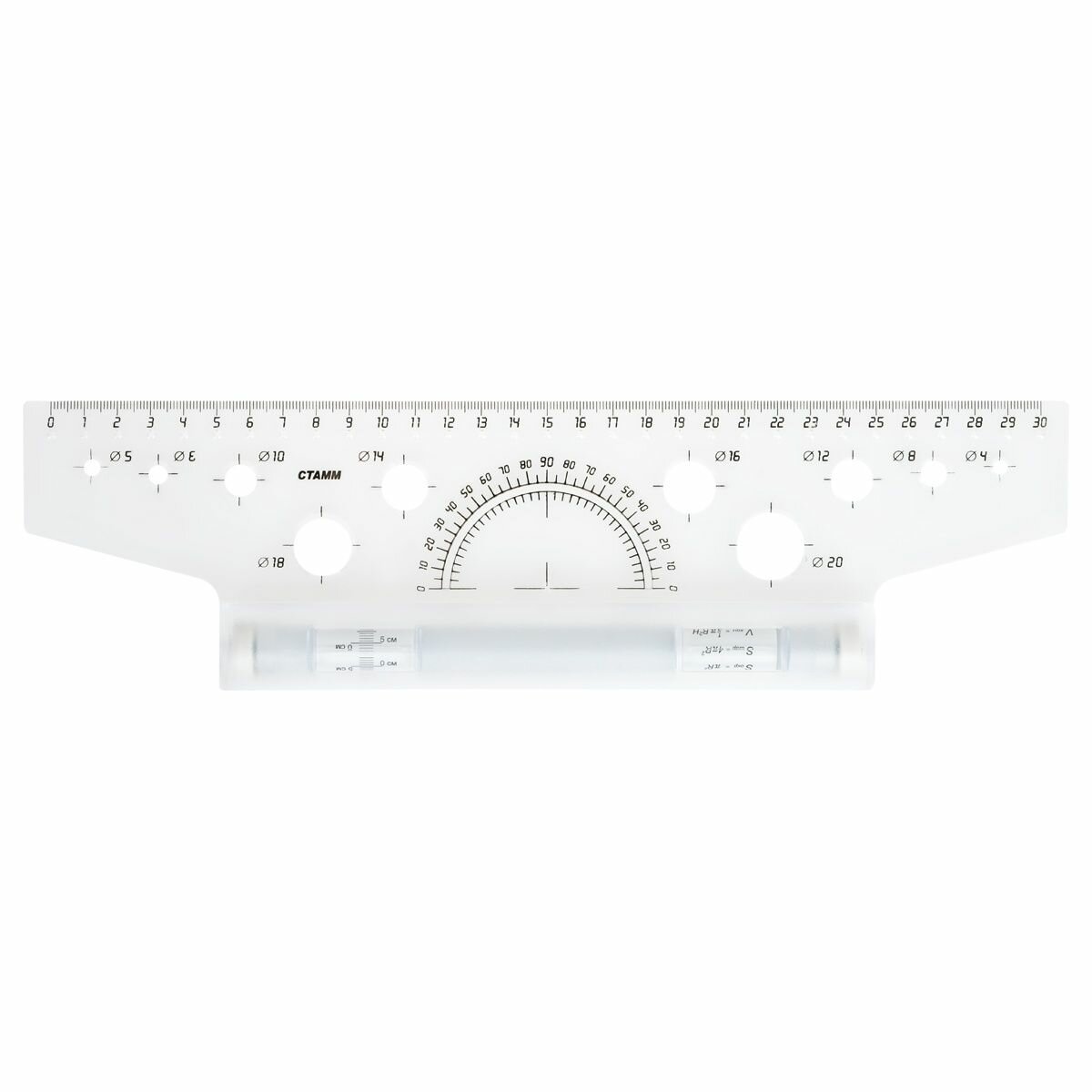 Рейсшина СТАММ 30 см, металлический ролик, картонная коробка (ЛР-30478)