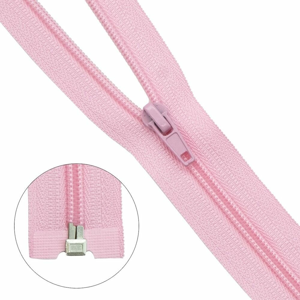 Молния айрис витая т5 1 замок 45 см 513 розовый, 10 шт