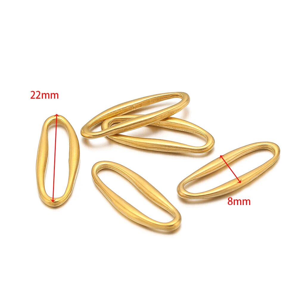 5 шт./лот, шармы из нержавеющей стали золотого цвета Gold Color 22