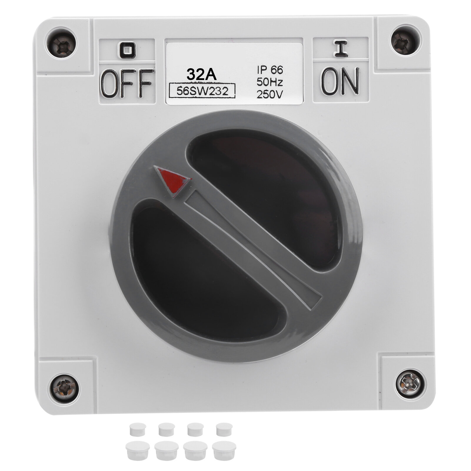 Уличная водонепроницаемая розетка с выключателем, пылезащитным замком, поворотным переключателем включения/выключения и индикатором, 250 В (2P32A)