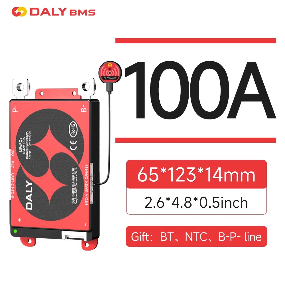 Daly Smart BMS 4S Lifepo4 12В 100A для электровелосипеда