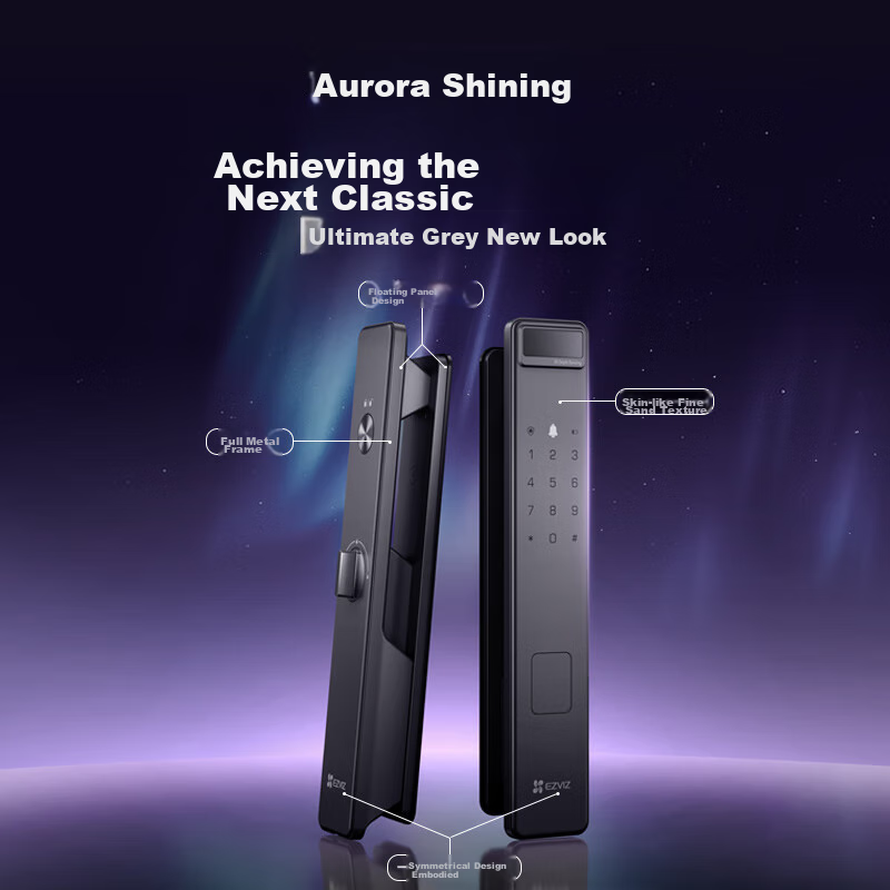 Yingshi Y3000F Aurora Facial Lock, Ultra-Gray, 3D Facial Recognition without Fingerprint, Home Fully Automatic Intelligent Electronic Password Lock, C-Grade Lock Core Anti-Theft Electronic Door Lock