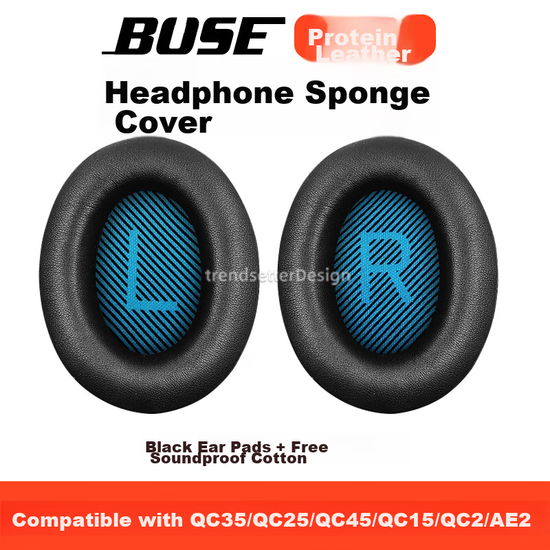 Trendsetter Compatible with Bose Headphones, Earpads, Foam Covers, for QC35/35ii Second Generation, QC25, QC15, Earphone Covers, Protective Covers, Leather Covers