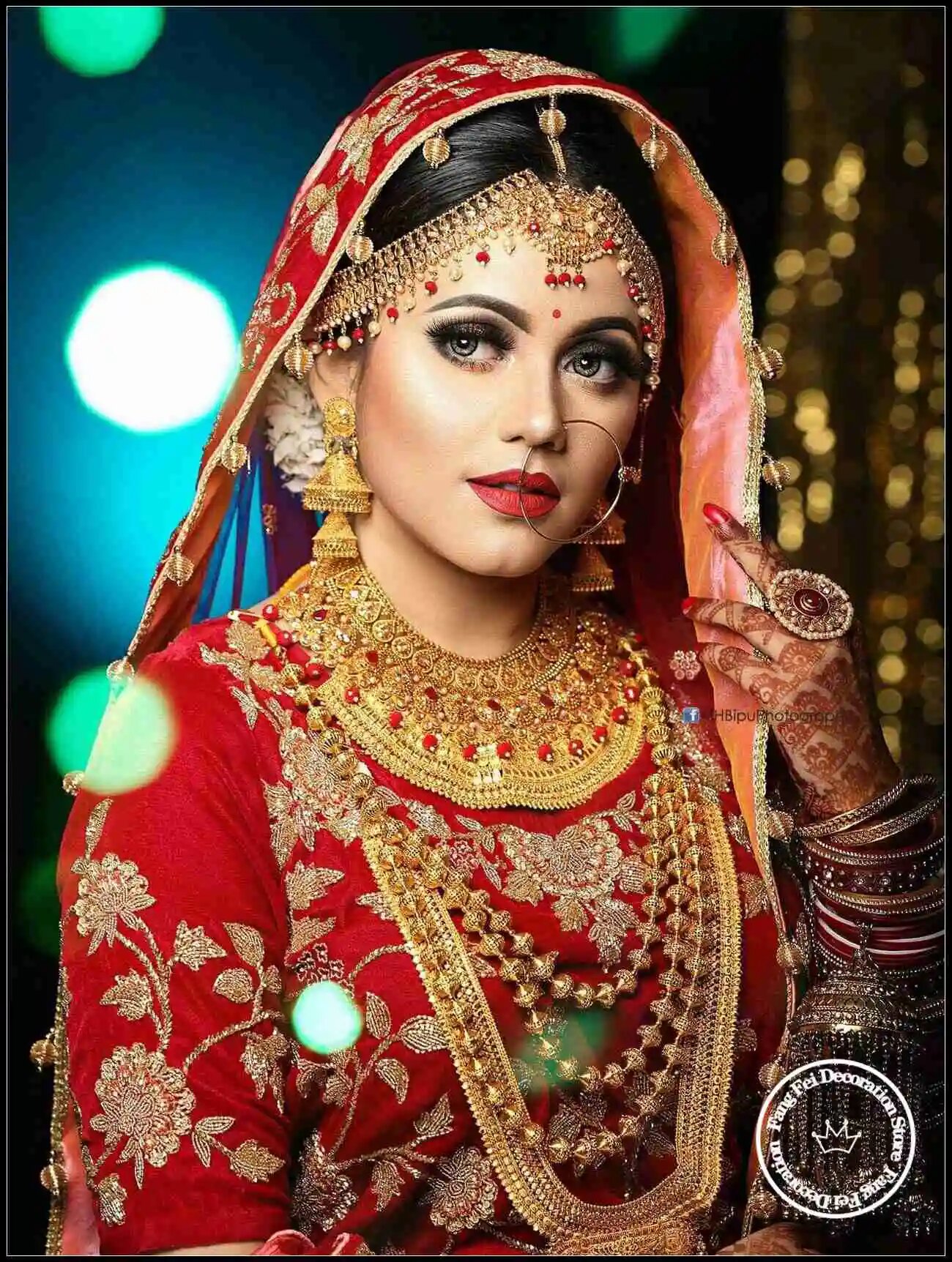 Алмазная мозаика на подрамнике "Индийская невеста" круглые бриллианты 40х50см