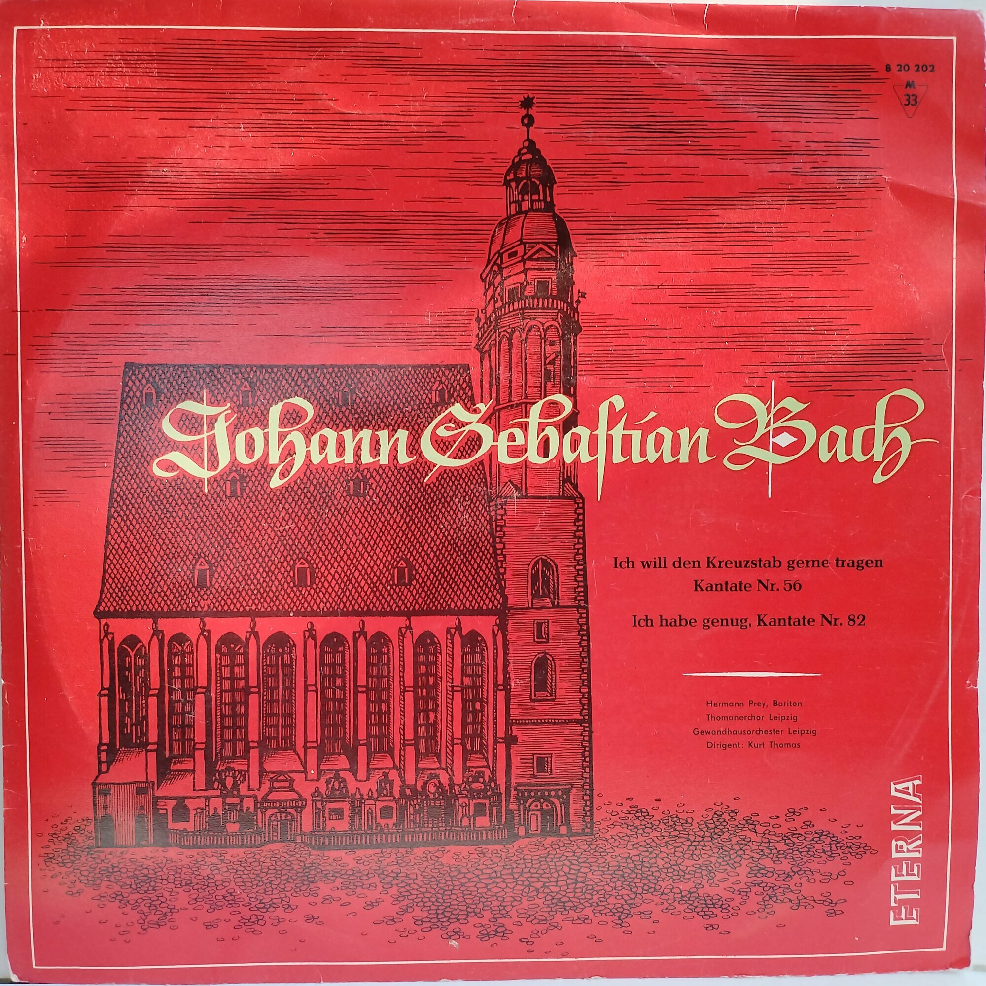J. S. Bach / Hermann Prey - Ich Will Den Kreuzstab Geme Tragen, BWV56 (1LP ETERNA, ГДР 1963, NМ/NМ)