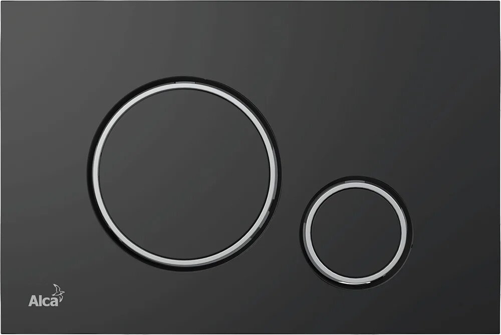 Кнопка смыва для унитаза AlcaPlast Thin THIN M778 черная, хром, матовая, кнопка для инсталляции, двойной смыв
