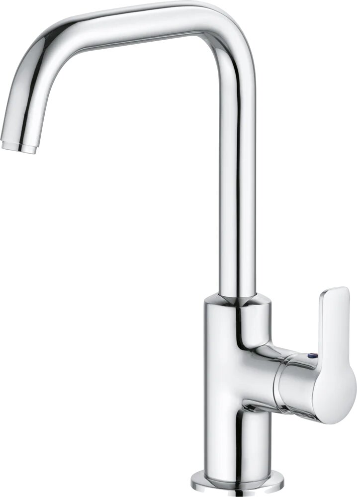 Смеситель для раковины Kludi Pure&Easy 370230565 хром, глянцевый, кран для ванной в раковину, из латуни, рычажный, с поворотным изливом, с керамическим картриджем, с донным клапаном
