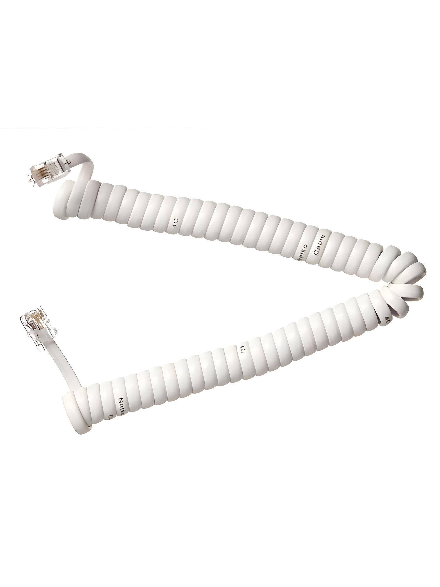 Шнур телефонный витой (4р4с) 2,5 метра / белый, NETKO Optima