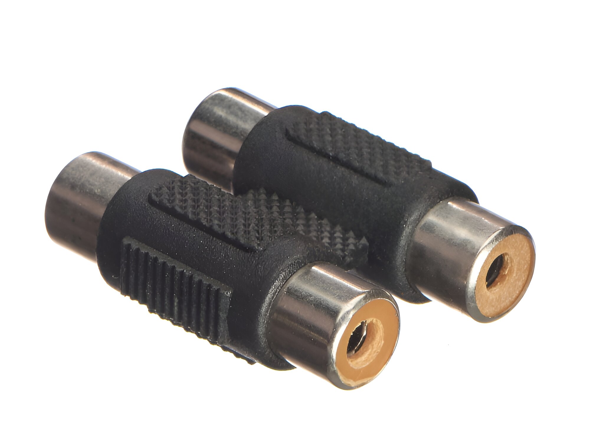 Переходник 2 гнезда RCA-2 гнезда RCA, NETKO Optima, черный, для соединения видео или аудиокабелей