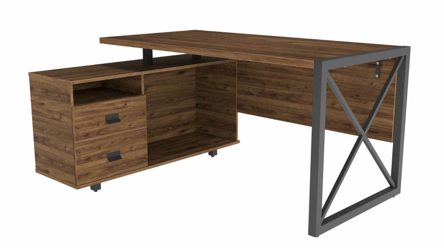 Стол рабочий универсальный Калифорния Хардвиг СР01 ЛДСП Темный орех