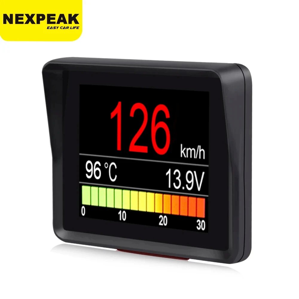 NEXPEAK A203 OBD2 Бортовой компьютер Автомобильный цифровой компьютер Дисплей скорости Потребление топлива Датчик температуры Сканер OBD2, NEXPEAK A203