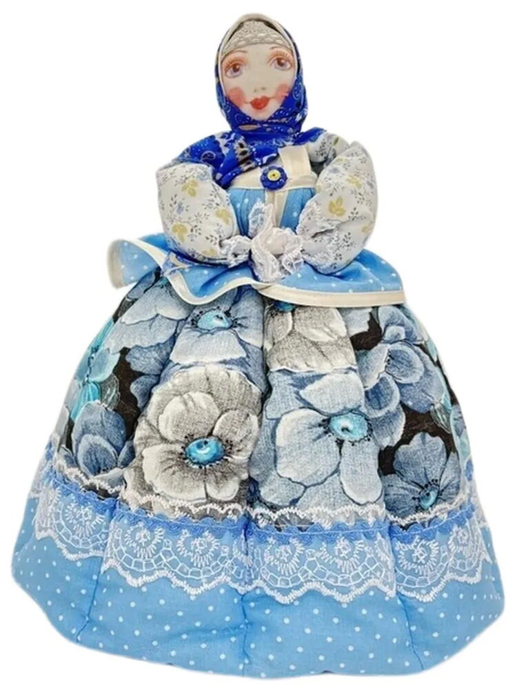 Кукла-грелка для чайника Авторская работа 001-04, ситец, синтепон