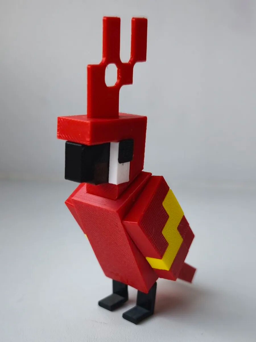 Фигурка Minecraft Red Parrot (Красный попугай)
