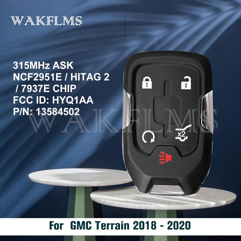 Для GMC местности Yukon Шевроле пригород Тахо 2016 2017 2018 2019 Шевроле 5 кнопочный Смарт Автомобильный ключ FCC ID: HYQ1AA P/N:13584502