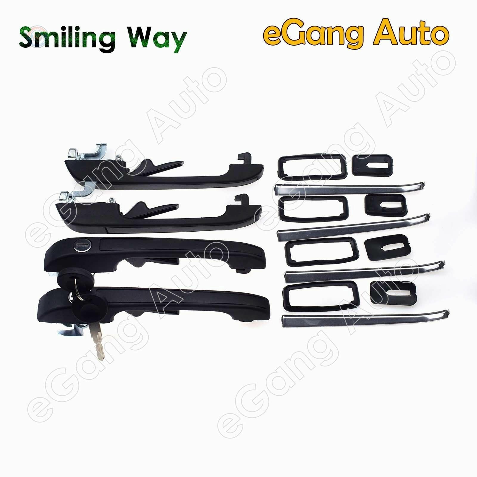 Наружные дверные ручки для VW Caddy I Derby Golf Jetta I II Mk1 Mk2 Passat Scirocco Polo Santana комплект 4 шт, матовый черный, передние и задние двери