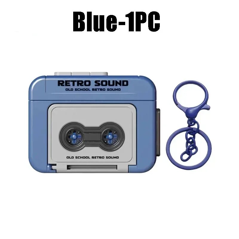 Брелок кассетный ретро синий Blue-1PC